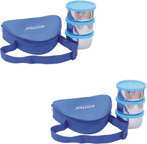 Flipkart.com | SMILEY Combo Blue Triangle Lunch Box 6 Steel Containers ...