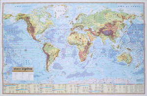 WORLD PHYSICAL MAP IN HINDI 40 INCHX 28 INCH Paper Print - Maps posters ...