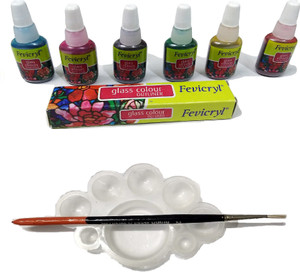 Flipkart.com | Fevicryl 6 Shades glass color set - 6 colour, 1 brush ...