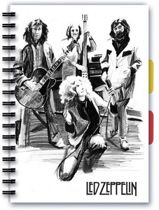 Posterskart Notebook A5 Ruledskart Led Zeppelin Black & White Sketch ...
