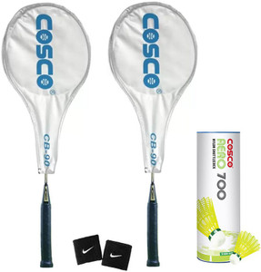 COSCO CB-90 (2 Badminton Racquet, Aero 700 "6 Shuttle", 2 Band) (Color ...