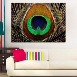 Style Crome Multi Color Modern Art Mor Pankha Wall Painting With Frame ...