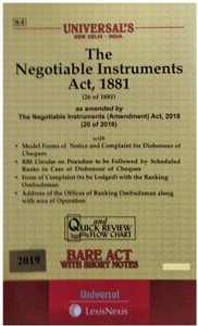 The Negotiable Instruments Act 1881 Bare Act With Short Notes: Buy The ...
