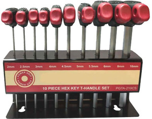 ISC Power Grip Professional 10 Piece Hex Key T-Handle Set Allen Key Set ...