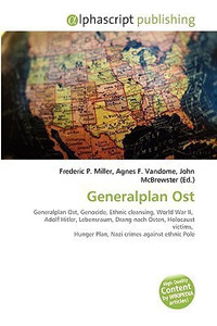 Generalplan Ost: Buy Generalplan Ost by Miller Frederic P at Low Price ...