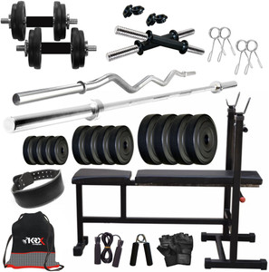 KRX 38 kg PVC COMBO 6 -SL Home Gym Combo Price in India - Buy KRX 38 kg ...