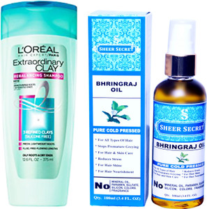 L'Oréal Paris EXTRA ORDINARY CLAY SHAMPOO 175ML with SHEER SECRET COLD ...