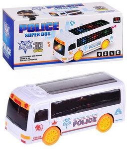 DD RETAIL Police Bus Toy With 3D Lighting and Sound for kids - Police ...