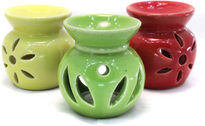 Bright Shop Ceramic Pot Tealight Aroma Diffuser Multi Colour Pot Shape ...