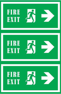 Black Shark CHD GRAPHIC Fire exit for right side way direction / arrow ...