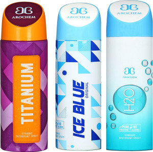 AROCHEM TITANIUM & ICE BLUE & H20 DYNAMIC DEODORANT SPRAY Deodorant ...