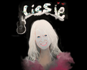 Wall Poster Artistic Lissie And Her Guitar Lissie Digital Painting ...