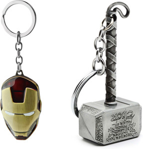 Three Shades Thor Infinity War Hammer Keychain Keychain & Iron Man Mask ...