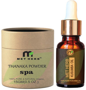 Metherb Thanaka Powder (15 gms) & Kusuma Oil (15 ml) for hair removal ...