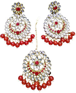 Manath Metal Red Jewellery Set Price in India - Buy Manath Metal Red ...