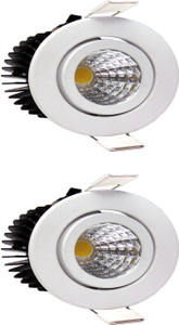 Tryka LED Ceiling Spot Light - 3 Watt - Round - Warm White Tilt Pack of ...