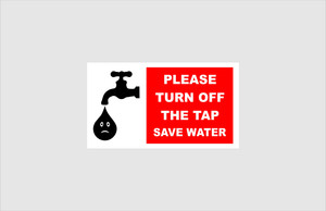 signEver Please Turn Off The Tap Save Water Information Vinyl Signage ...