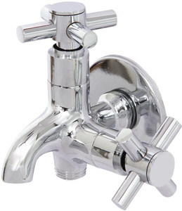 NJT Silver 2 in 1 Bib Corsa Tap For Bath and Kitchen (Taps, Mixer, Bib ...