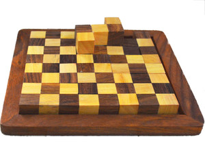 WoodCart Handmade Wooden 3D Puzzle Square Shape Chess Mix Plate 13 ...