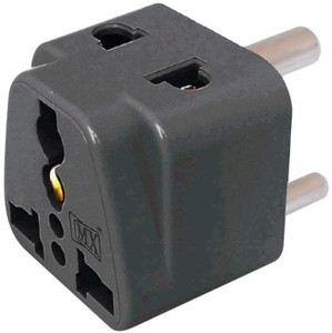MaxMagic 2 Way 3 Pin Universal Conversion Plug Worldwide Adaptor Black ...