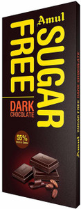 Amul Sugar Free Dark Chocolate, 150g 55% Rich Coco (Pack of 3) Bars ...