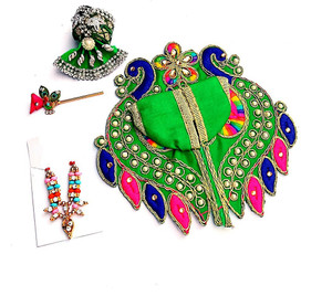 krishnagallery1 Laddu gopal Peacock Design Combo set 0,1 No. Size Dress ...