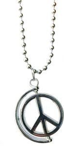 ShopTop Rotational Peace Sign Anjaan Locket With Chain Stainless Steel ...