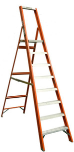 YOUNGMAN Orange Electrical Shock Proof FRP Ladder with 150kg Capacity ...