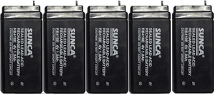 Sunca 4 V 1AH Rechargeable Lead acid sealed battery Pieces 5 Battery ...