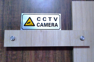 A-Mart CCTV Camera, Self Stickable Metal Sign Board Emergency Sign ...