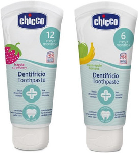Chicco Apple Banana Flavored Toothpaste (50 ML) with Strawberry ...