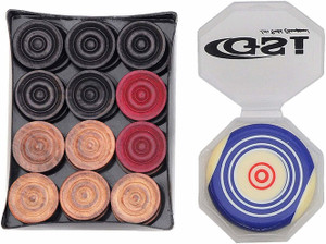 QUIT-X ® Hand-Crafted Sheesham Wooden Carrom Tournament Coins Standard ...