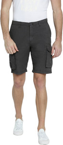 BREAKBOUNCE Dyed/Washed Men Grey Cargo Shorts - Buy BREAKBOUNCE Dyed ...