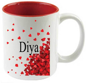 JUVIXBUY I Love Diya- Inside Red Ceramic Coffee Ceramic Coffee Mug ...
