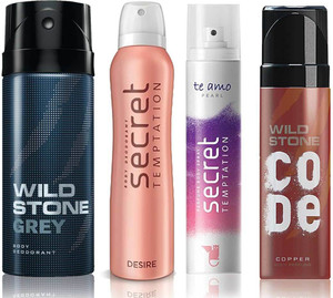 Wild Stone Grey Deodorant (150 ml), Code Copper Perfume(120 ml) and ST ...