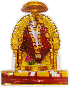 Ratnatraya 8.7 cm Energized Small Sitting Sai Baba Sticker for Wall ...