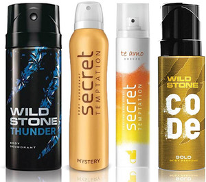 Wild Stone Thunder Deodorant (150 ml), Code Gold Body Perfume(120 ml ...