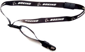 pilot18 Boeing black new premium id card lanyard with break safe clips ...