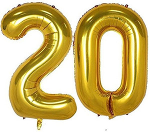 Flipkart.com | Bash N Splash Solid Golden Number Foil Balloon Twenty 20 ...