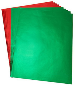 Hygloss Metallic Foil Paper, 10 Sheets Red And Green - Metallic Foil ...