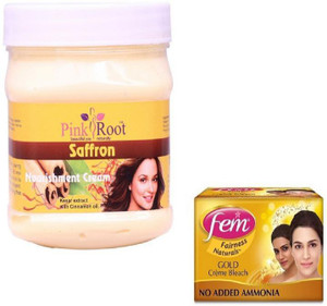 PINKROOT SAFRON CREAM 500GM WITH FEM GOLD BLEACH 50GM Price in India ...