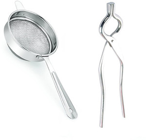 Petals Petals One Piece Stainless Steel Tea Strainer and Sandasi Combo ...