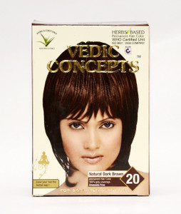 Vedic Concepts Hair Color with Conditioner- Natural Dark Brown-No.20 ...