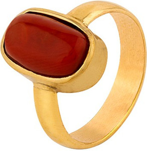 Voylla Red Coral (Munga) 5.25 Ratti Ashtadhatu Rashi Ratna Ring with ...