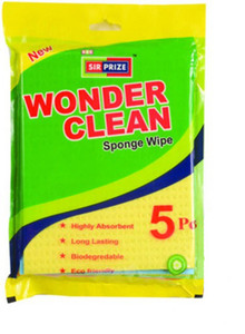 WONDER CLEAN Sponge Wipes - 5 pcs. of 1 pack Wipes (Multicolor) Scrub ...