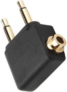 Fangtooth Black 3.5Mm Silver Plated Jack Airline Airplane Earphone ...