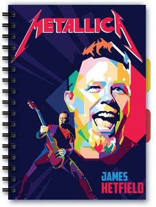 Posterskart Notebook A5 Ruledskart James Hetfield Metallica Guitar ...