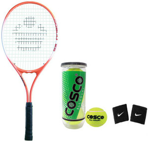 COSCO Drive 25 Tennis Racket kit- (1 Racket "8 to 10 year only", 3 Ball ...