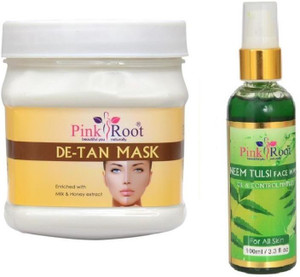 PINKROOT DE-TAN MASK 500GM WITH NEEM FACE WASH 100ML Price in India ...