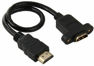 PAC HDMI Cable 1 m 30 cm panel mount hdmi Male To Female Extension ...